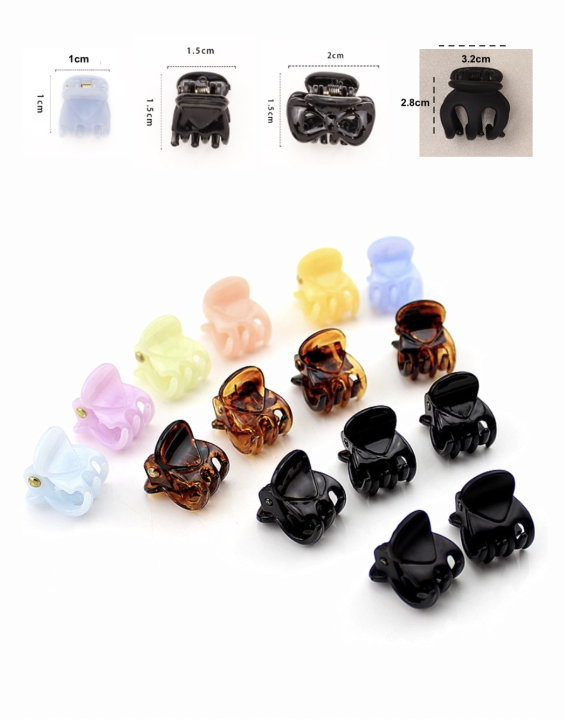 🇸🇬(17 Types) Mix & Match Classic Mini Small Plastic Black Hair Clips ...