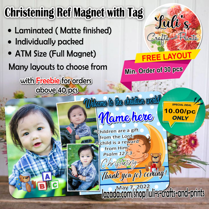 Ref Magnet Christening Souvenir with Lamination | Lazada PH
