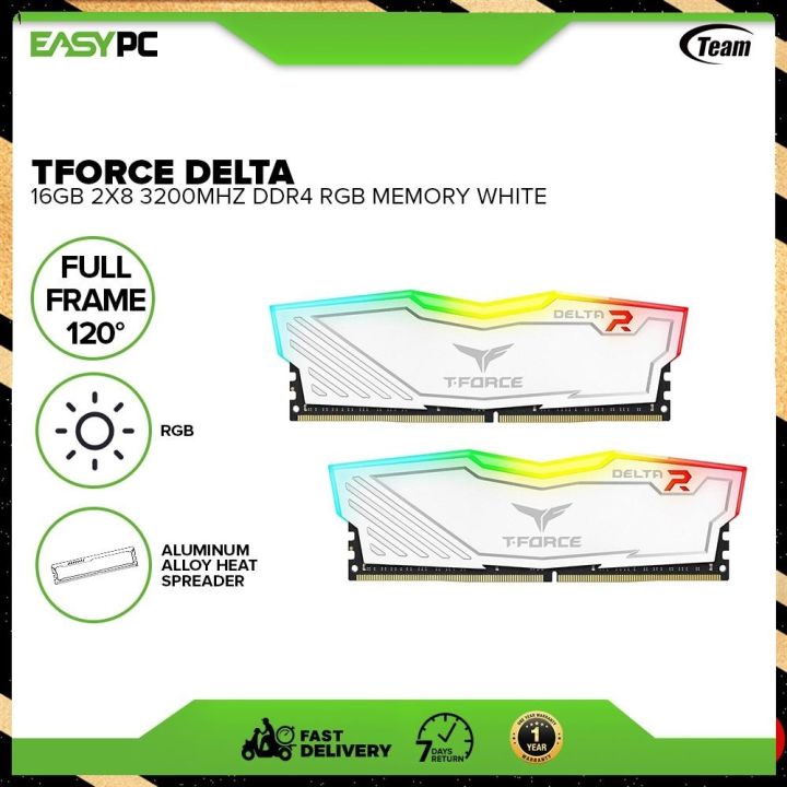 Team Elite T-Force Delta 16GB 2x8 3200Mhz Memory White T-FORCE BLITZ ...