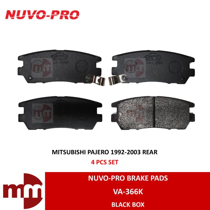 NUVO PRO REAR Brake Pads for MITSUBISHI PAJERO 1992-2003 REAR VA-366K ...