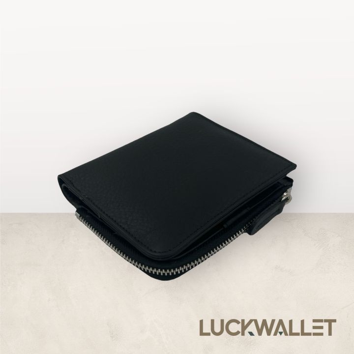 LUCK WALLET กระเป๋าสตางค์หนังวัวแท้ 100 % ใส่เงินและบัตร สไตล์คลาสสิก ...