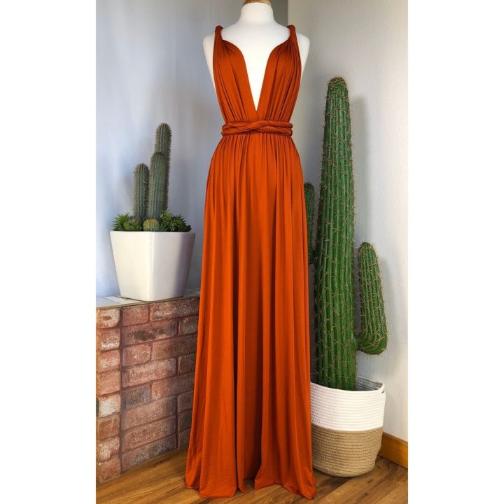 RUST ORANGE INFINITY BRIDESMAID MAID OF HONOR ENTOURAGE RUSTIC WEDDING ...