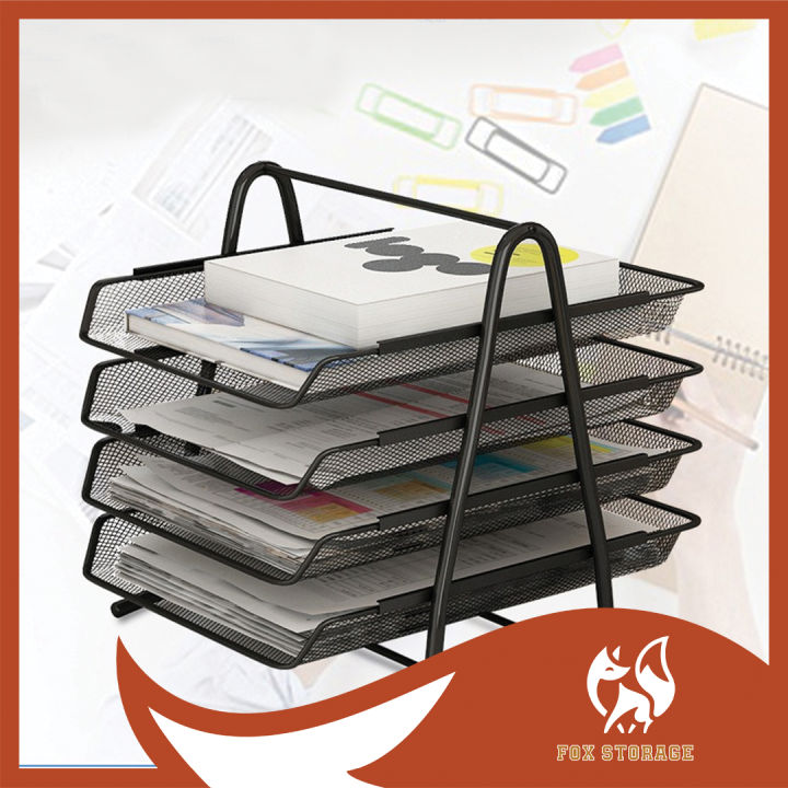 Mesh Wire File Tray Metal File Column Basket Data Rack Multi-Layer ...