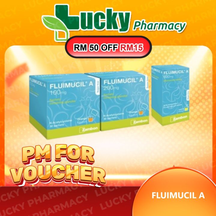 FLUIMUCIL A (100MG/200MG/600MG) ( N-ACETYLCYSTEINE) ORANGE FLAVOURS 30 ...