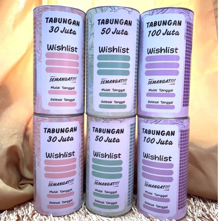 Celengan Target Jumbo Mura Tabungan Target Buka Tutup Full Kaleng T ...
