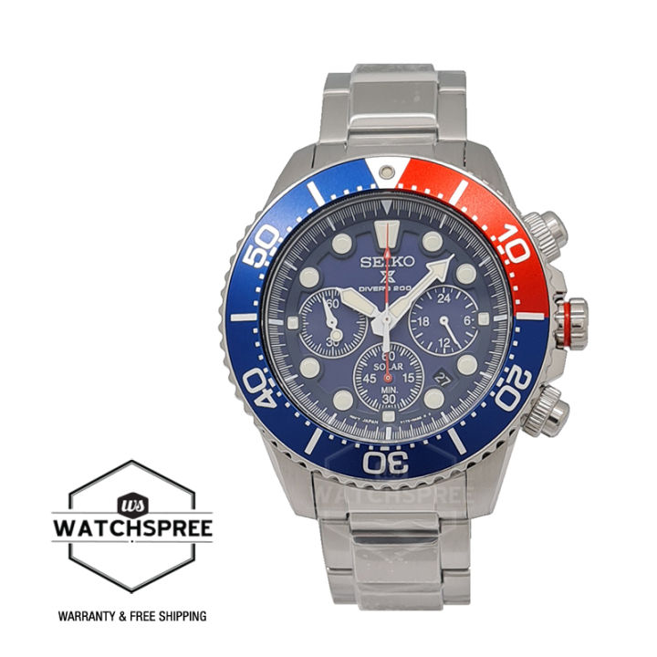 [Watchspree] Seiko Prospex Diver's Solar Chronograph Silver Stainless ...