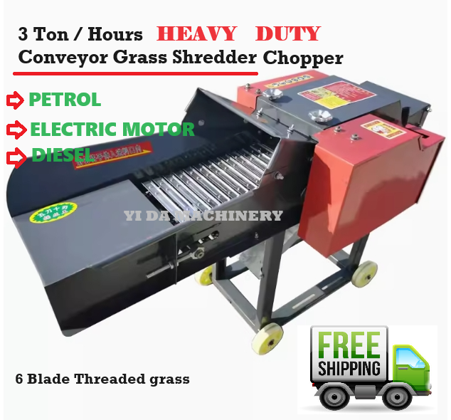 Conveyor Chopper Napier Grass Shredder Machine Electric Grass Shredding ...