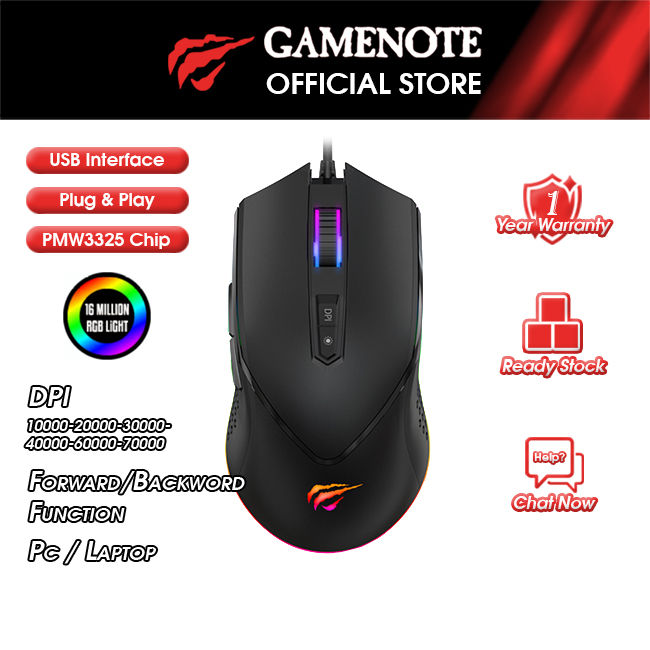 GAMENOTE MS814 7000DPI RGB Backlit Programmable Gaming Mouse | Lazada