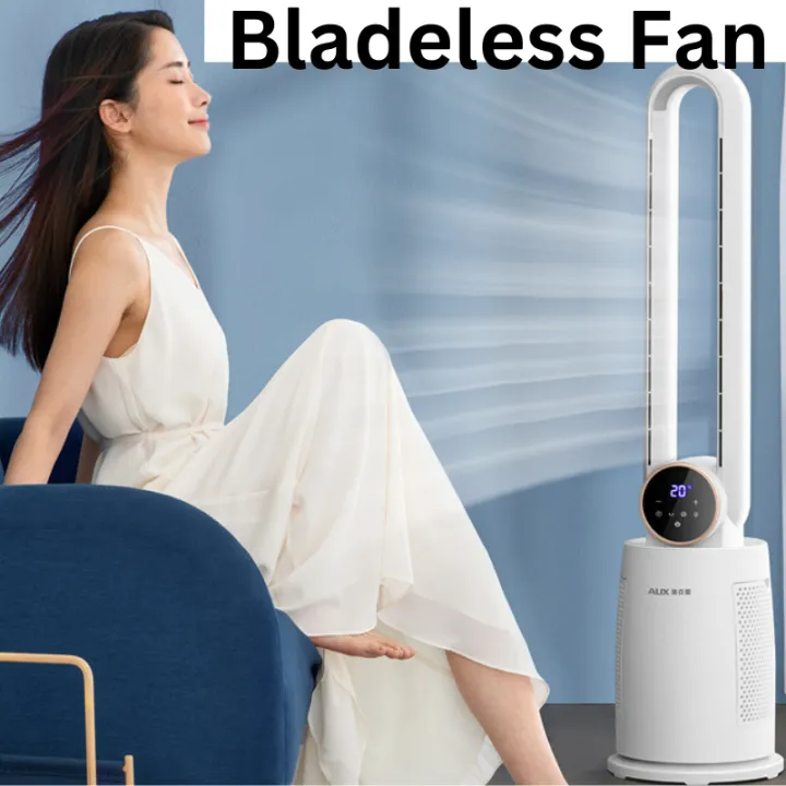 AUX Bladeless Fan Home Use Floor Fan Quiet Oscillating Stand Fan Energy ...