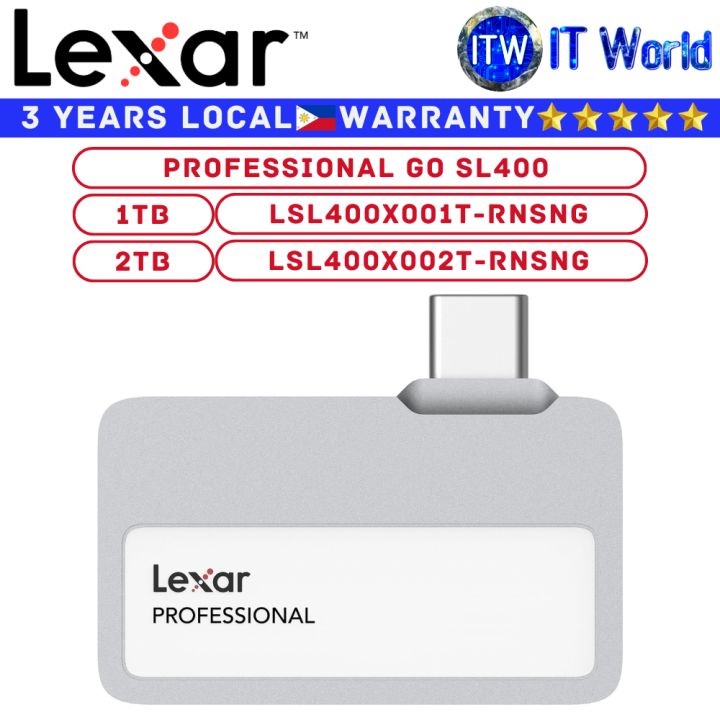 Lexar 1TB/2TB SSD Professional Go Portable SSD SL400 Silver PocketSized ...
