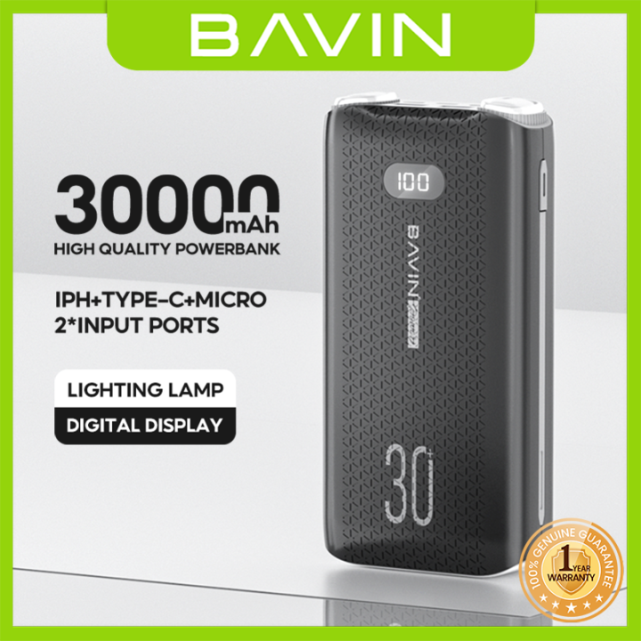 BAVIN PC071 30000mAh Dual Side Flashlight Powerbank Multiple Input ...