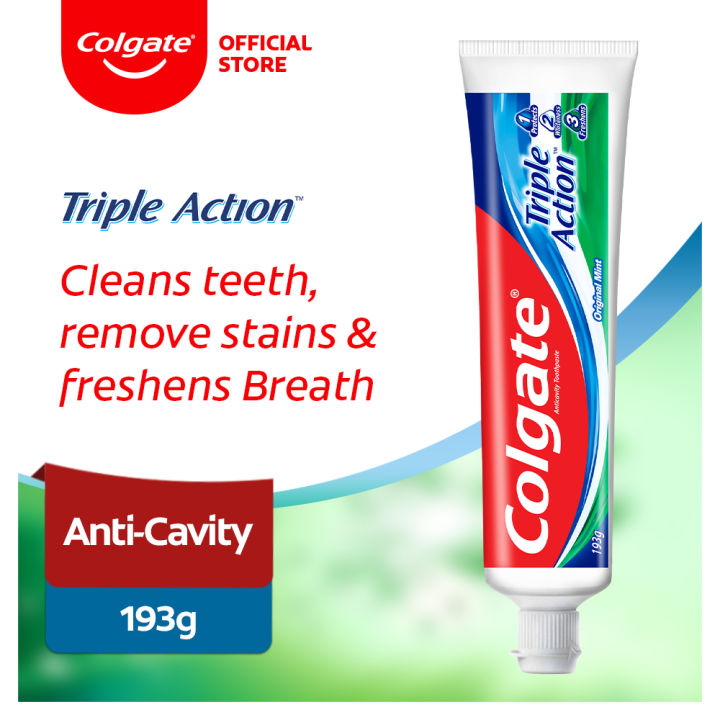 Colgate Triple Action Anti-Cavity Family Toothpaste 193g | Lazada PH