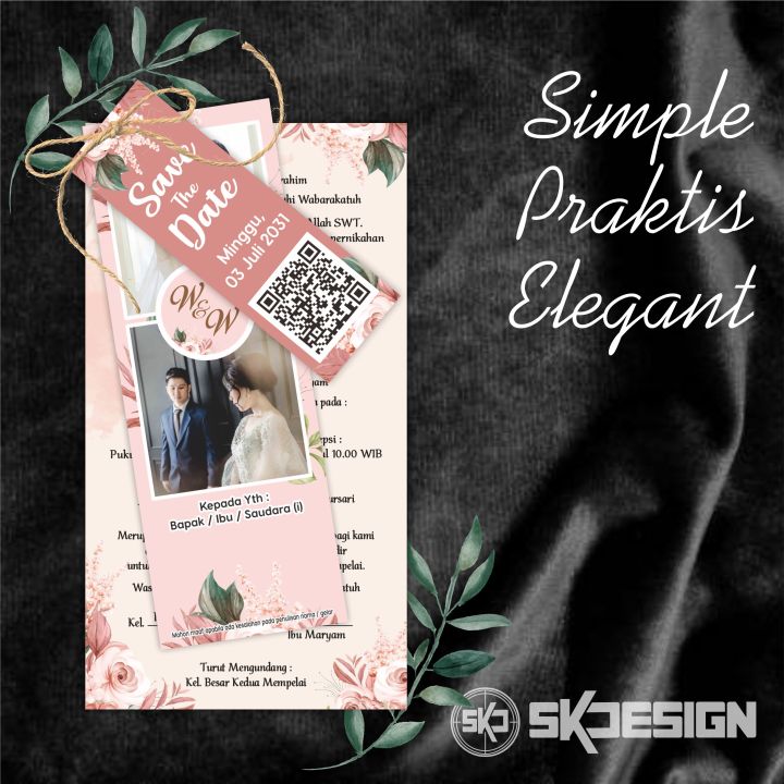 [20 Pcs] Cetak Undangan Hangtag Rustic Aesthetic + Plus Tali Rami ...