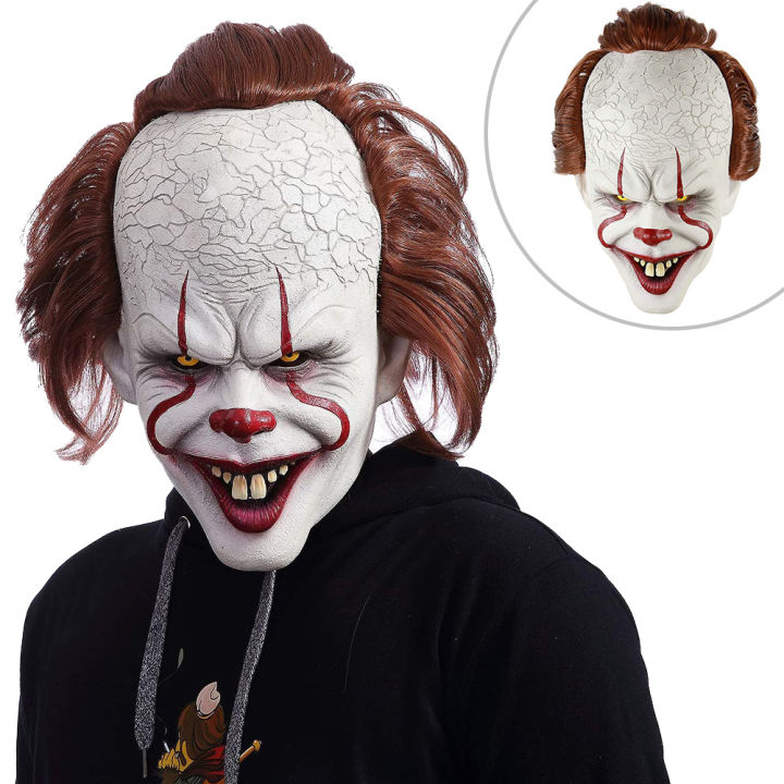 MC Halloween Horror Clown Mask Stephen King's It Mask Pennywise Scary ...