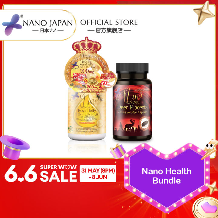 [NANO JAPAN] HEALTH BUNDLE • DEER PLACENTA • ROYAL JELLY 10-HDA SOFTGEL CAPSULE • HALAL ...