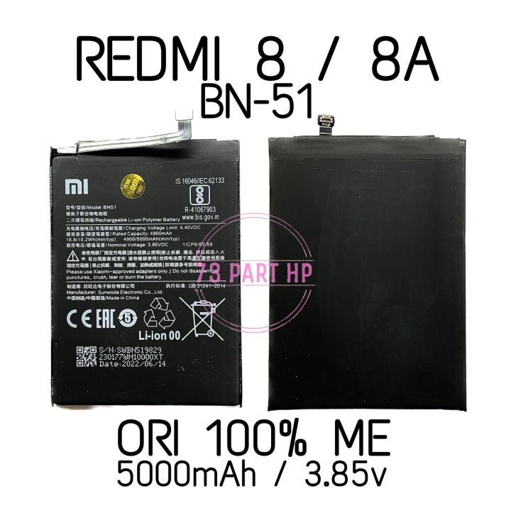 Baterai Original 100% ME BN-51 BN51 Redmi 8 / 8A Batu Batre Batrai ...