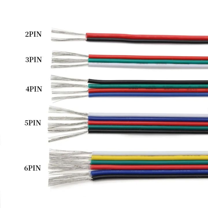 1M/4M/5M/10M Electrical Wire Cable 22AWG 2/3/4/5/6 Pins Cable Connector ...