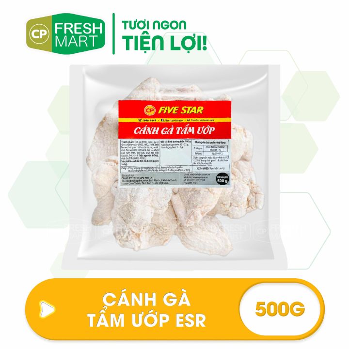 [Giao HCM] Cánh Gà Tẩm ESR CP 500g - Thịt Tẩm Ướp Sẵn CP Foods - Thơm ngon tiện lợi - CP Fresh ...