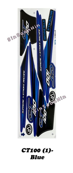 Modenas CT100 (1) Body Sticker / Stripe - Blue | Lazada