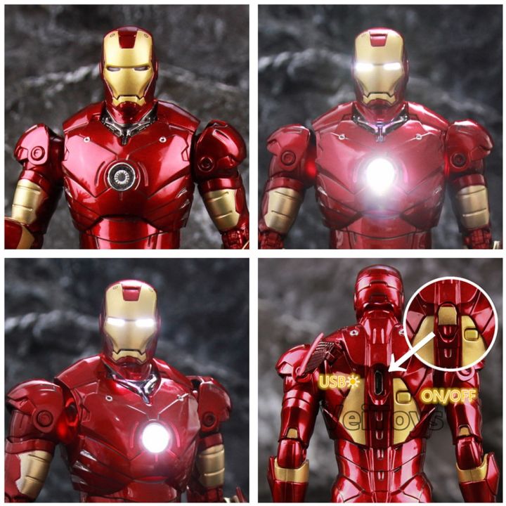 LED Light Iron Man MK1 MK2 MK3 MK4 MK5 MK6 MK7 MK43 MK50 7" Movie ...