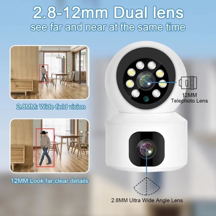 V9L Dual Lens Security CCTV Camera Multiple Angle Two-way Auido Night ...