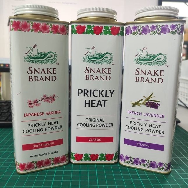 Snake Brand Prickly Heat Cooling Powder 泰国蛇粉 Classic Lavendar Sakura ...