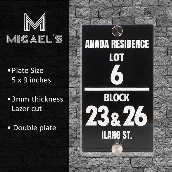 PERSONALIZED HOUSE NUMBER SIGNAGE/HOUSE PLATE/ADDRESS PLATE/BLK AND LOT ...