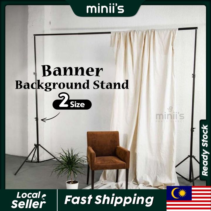 Miniis 2.6x3m / 2x2m Adjustable Background Banner Support Stand Photo ...