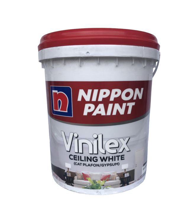 Cat Plafon Gypsum Nippon Vinilex Ceiling White 25kg - Warna Putih ...