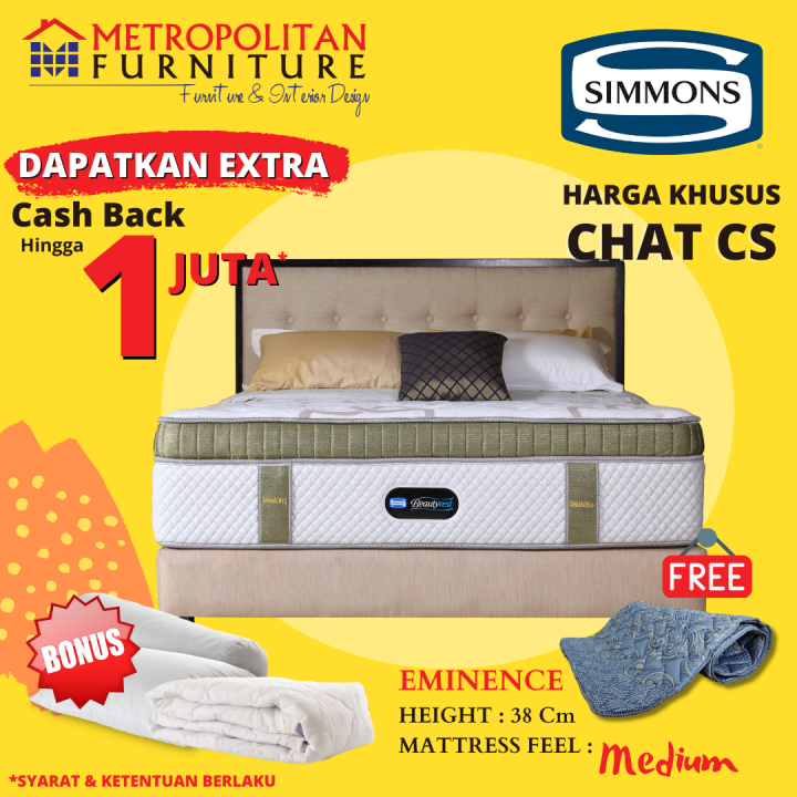 Springbed SIMMONS Eminence FULL SET Kasur / Spring Bed Simmons Matrass ...