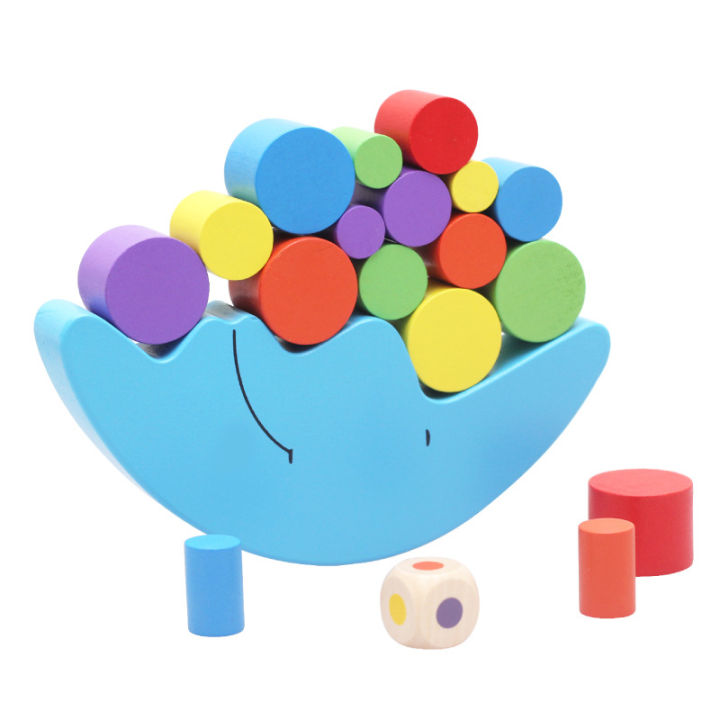 New Montessori Wood Moon Balance Game Kids wooden Educational Toys For ...