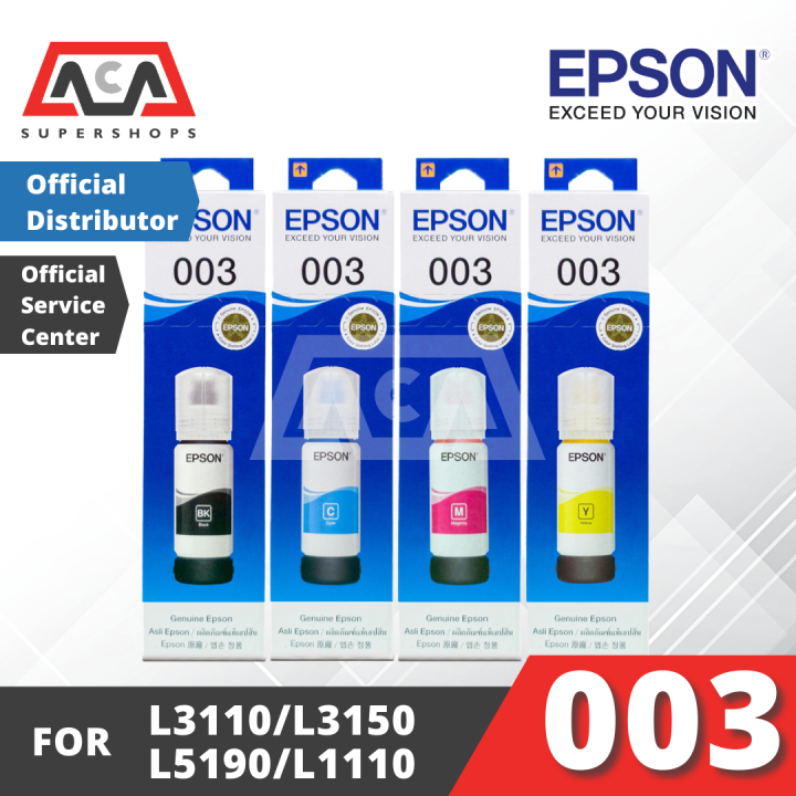 EPSON INK 003 CMYK FOR L3110/ L3150/ L5190/ L1110 | Lazada PH