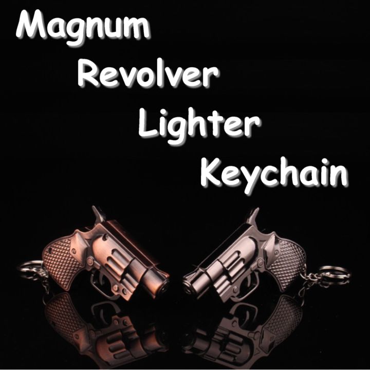 Key Chain Magnum Revolver Pistol Gun Red Flame Butane Gas Lighter | Lazada