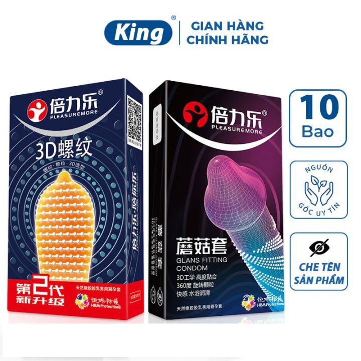 Bao cao su gai HBM 3D hộp 10 cái, bcs siêu mỏng có gai kéo dài thời gian quan hệ | Lazada.vn