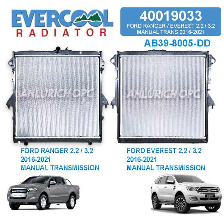 RADIATOR FORD RANGER EVERES 2.2 / 3.2 BT-50 MANUAL TRANS 2016-2021 ...
