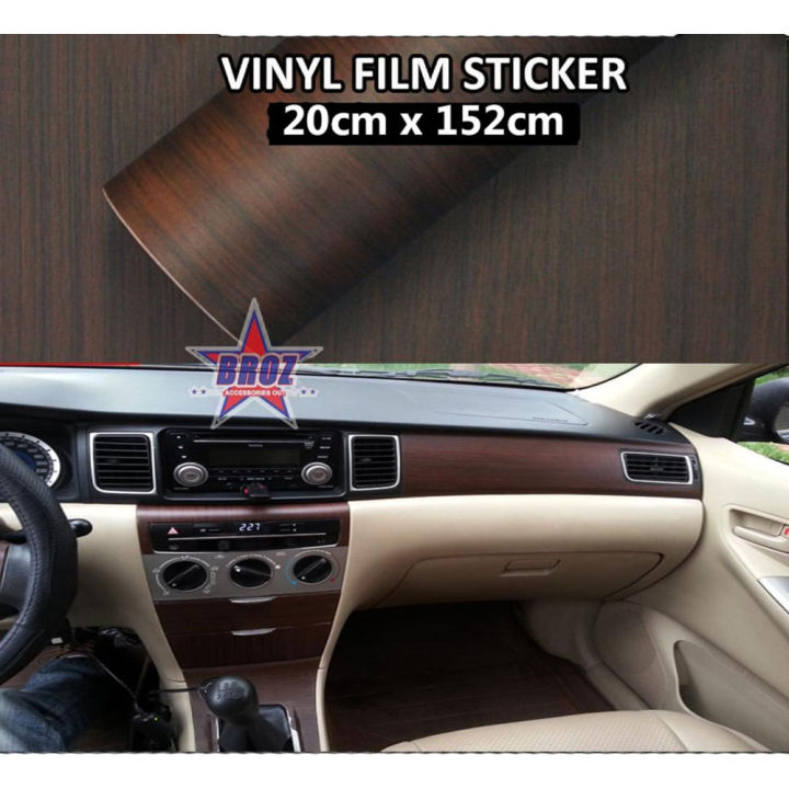 20cm x 152cm Dark Brown Wooden Vinyl Film Car/Motor Sticker Wrap | Lazada