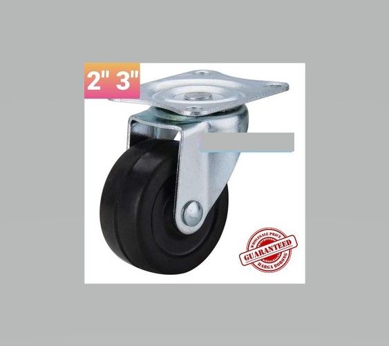 HIGHB QUALITY 2" OR 3" LIGHT DUTY HARD BLACK RUBBER CASTOR WHEEL / RODA ...