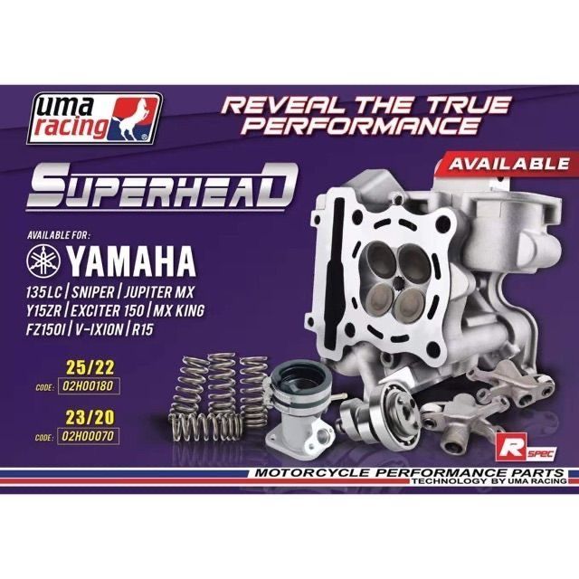 UMA RACING Y15ZR Y15 SuperHead 25/22 (Pro) 23/20 Full Set Combustion ...