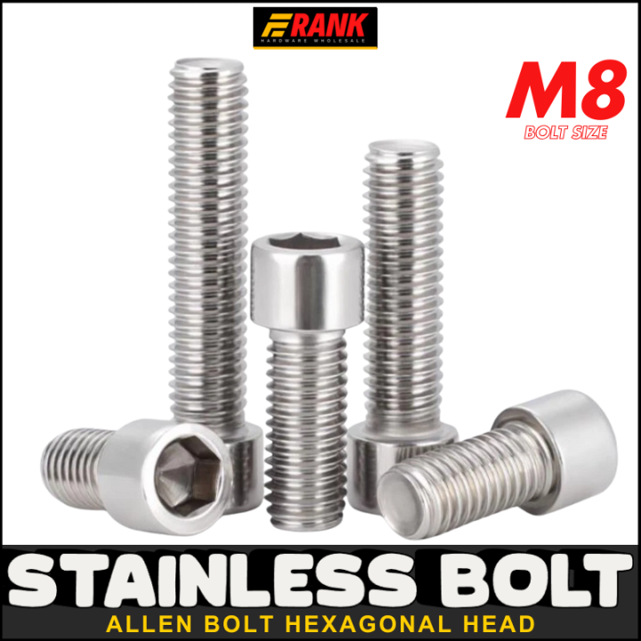 m8 stainless bolt capscrew allen bolt hexagonal head sold 1pc Frank ...