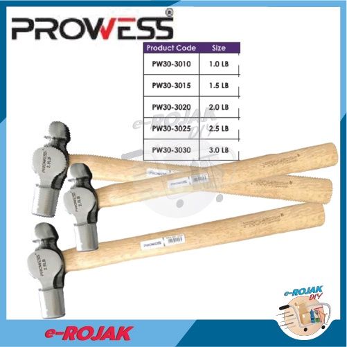 Prowess Wood Ball Pein Hammer 木圆头锤 | Lazada
