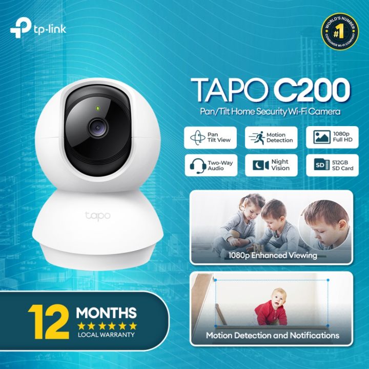 TP-Link Tapo C200 360° 1080P PanTilt Home Security WiFi Camera CCTV ...