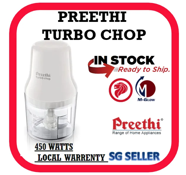 (SG Seller) Preethi Turbo Chop 450 Watts Turbo Chopper | Lazada Singapore