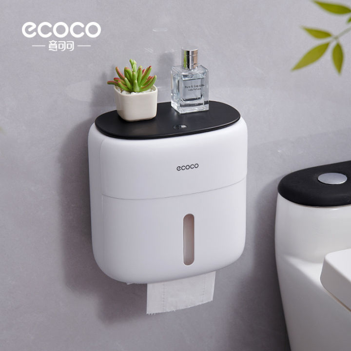 ECOCO กล่องใส่ทิชชู กล่องทิชชู่อเนกประสงค์ กันน้ำ ติดผนังไม่ต้องเจาะ มี2แบบให้เลือก | Lazada.co.th