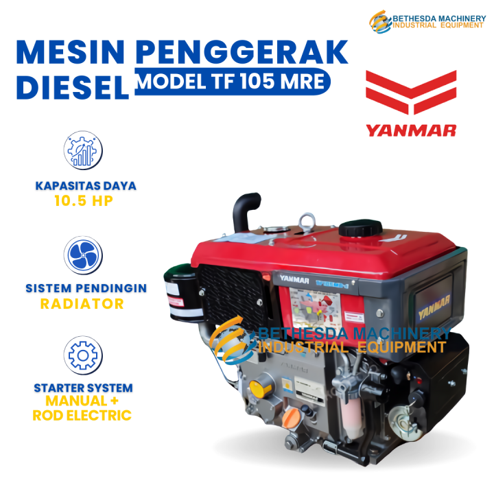 Diesel Engine Yanmar 10.5Hp / 10,5 Pk Mesin penggerak TF 105 MRE-di 10. ...
