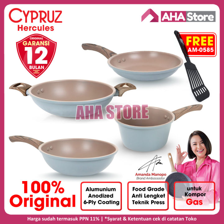 Cypruz Panci Set Paket Fry Pan Fry Wok Wok Pan Sauce Pan Casserole Grill Pan Hercules Series ...