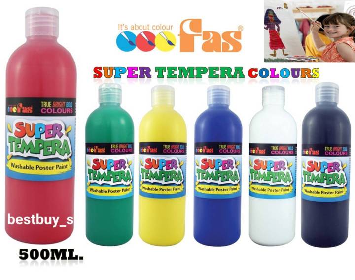 FAS Super Tempera Colours 500 ml (สีโปสเตอร์) | Lazada.co.th