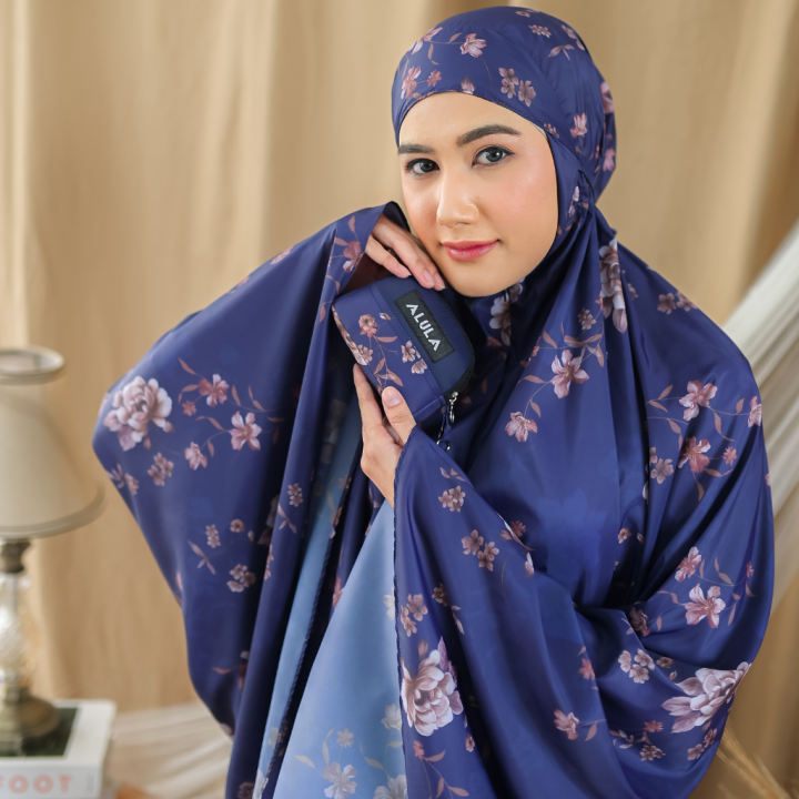 Mukena Travel mini Pouch 2in1 Motif Floral Parasut Korea Premium ...