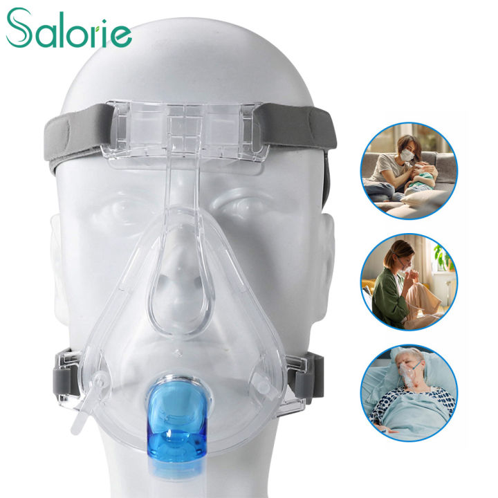 Salorie Full Face Mask CPAP Mask With Headgear Silicon Gel Cushions for ...