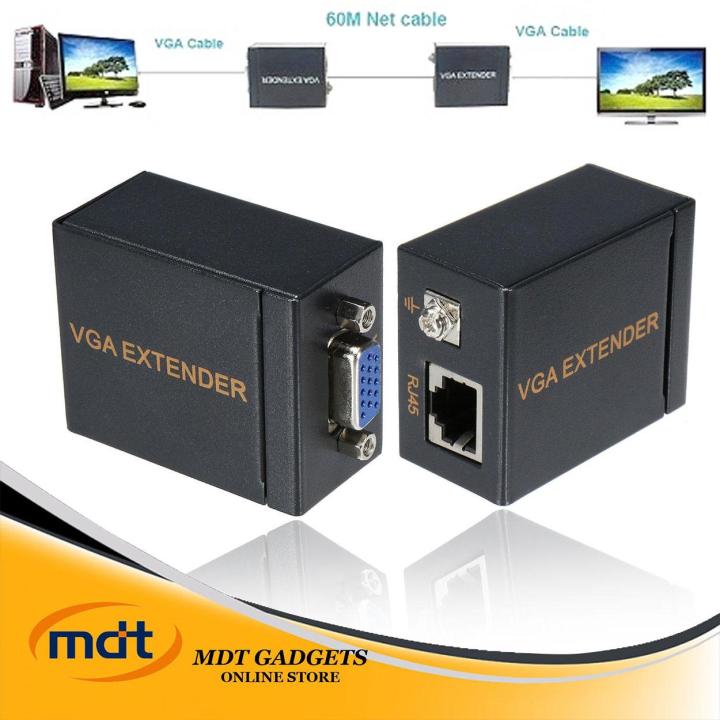 VGA Signal Extender 60M Amplifier Signal RJ45 CAT-5e/6 Ethernet Cable ...