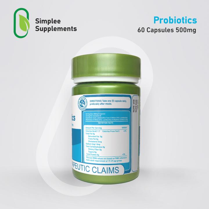 Simplee Probiotics – 500mg | 60 Capsules – Supports Gut Health ...